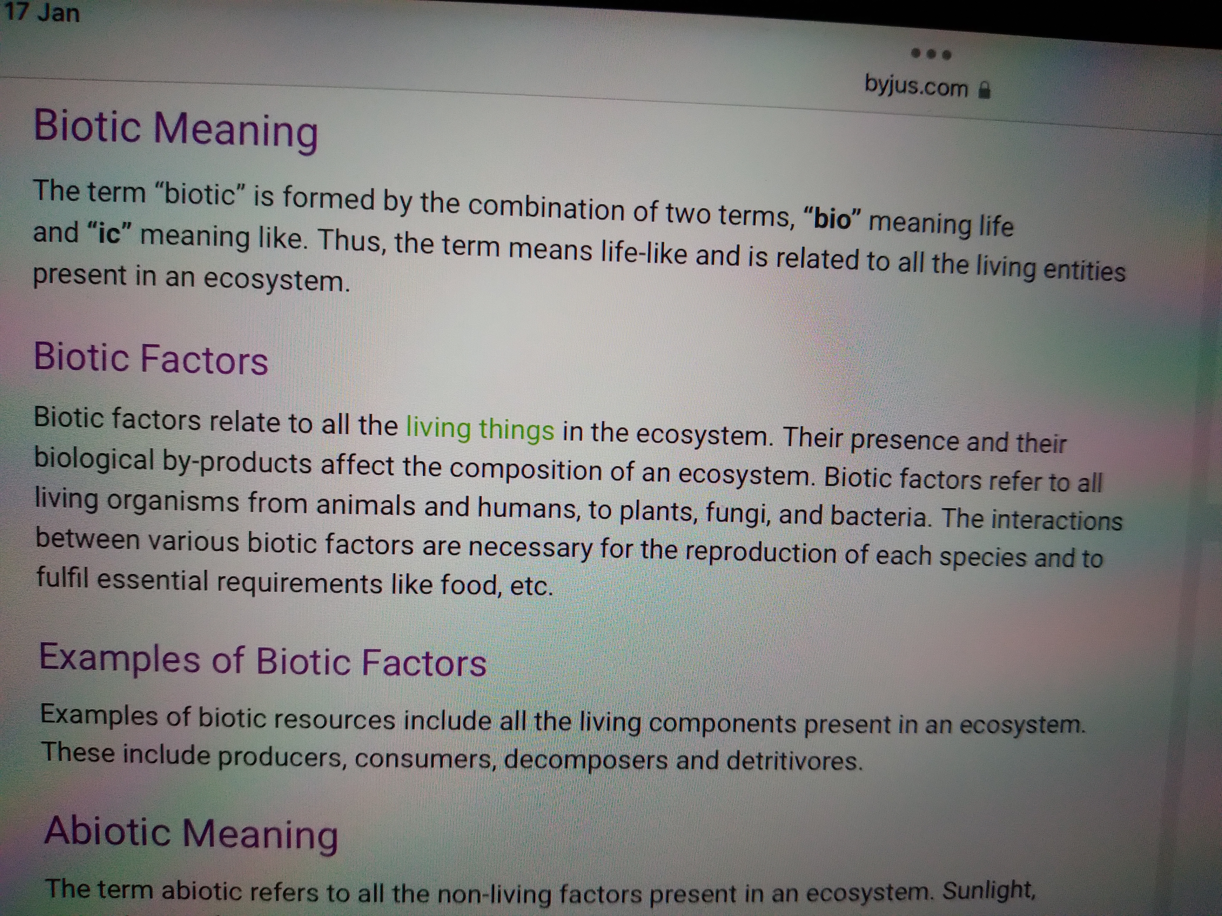 Biotic And Abiotic Definition